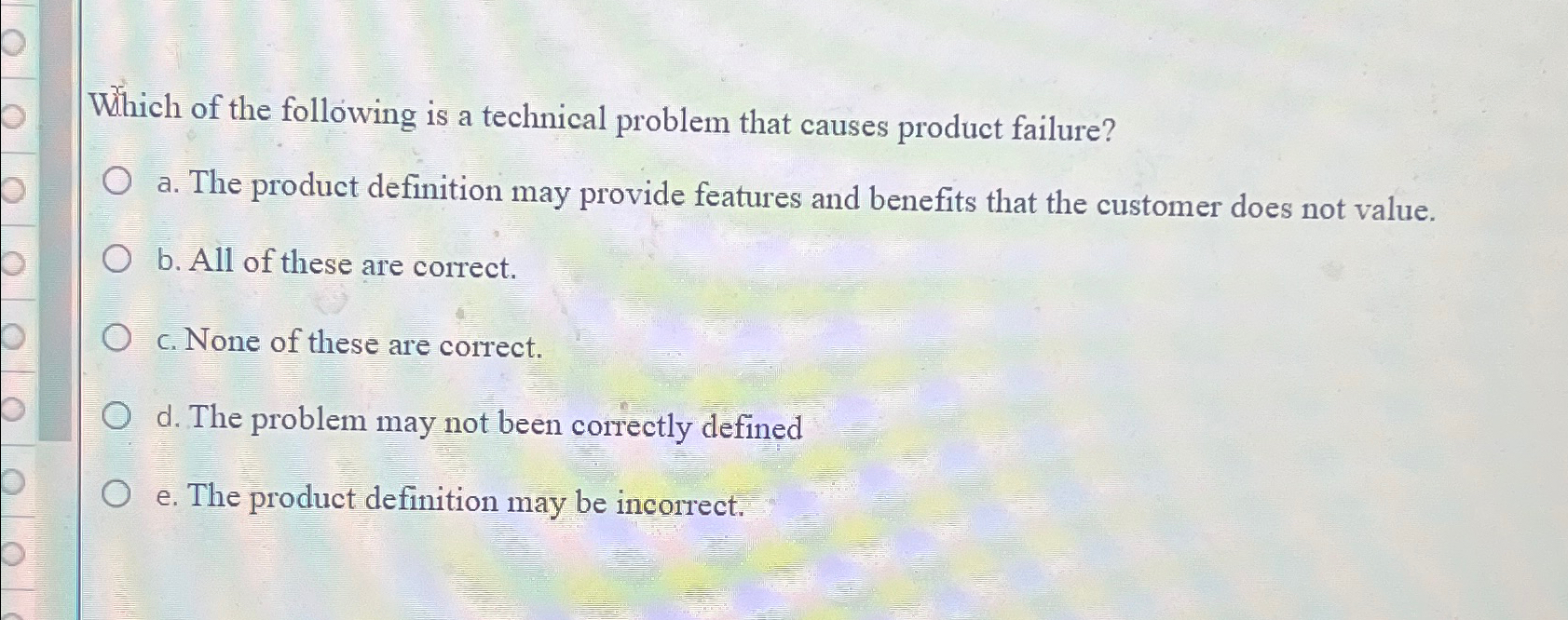 Solved Which of the following is a technical problem that | Chegg.com