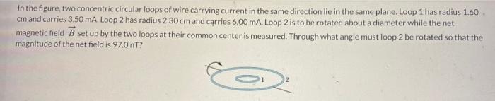 Solved In the figure, two concentric circular loops of wire | Chegg.com