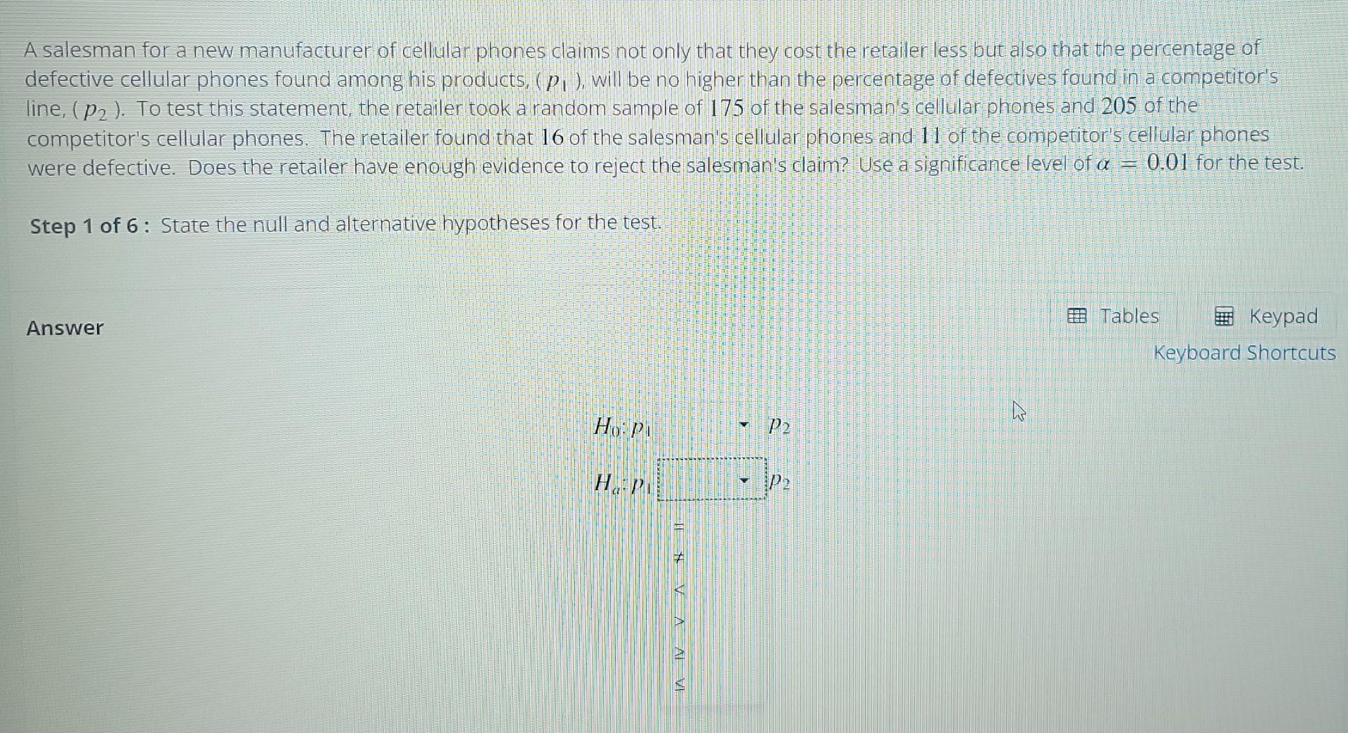 Solved 1. State the null and alternative hypothesis for the | Chegg.com