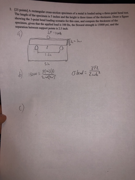 Solved 2. (25 points) A rectangular cross-section specimen | Chegg.com