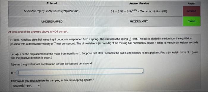 Solved (1 point) A hollow steel ball of mass 81 kg is | Chegg.com
