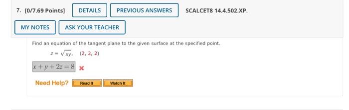 Solved 7. [0/7.69 Points] DETAILS PREVIOUS ANSWERS SCALCET8 | Chegg.com