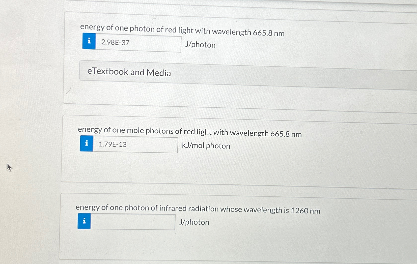 Solved energy of one photon of red light with wavelength | Chegg.com