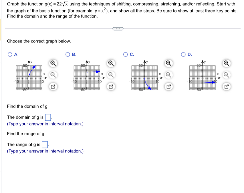 Solved Graph the function g(x)=22x2 ﻿using the techniques of | Chegg.com