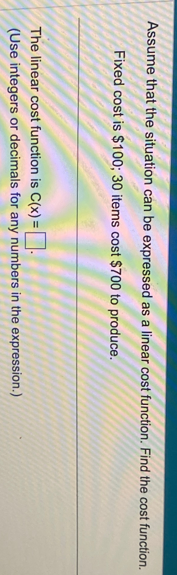 Solved Assume That The Situation Can Be Expressed As A