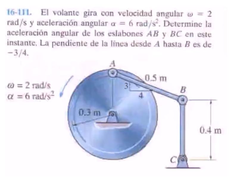 Solved 16-111. ﻿El volante gira con velocidad angular | Chegg.com