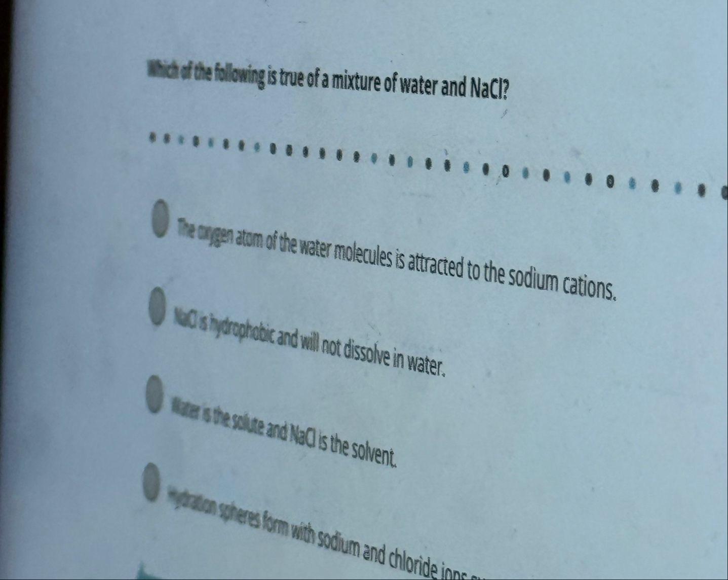 Solved Widd flue following is true of a mixture of water and | Chegg.com