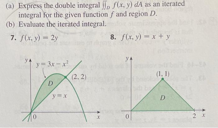 Solved (a) Express the double integral ∬Df(x,y)dA as an | Chegg.com