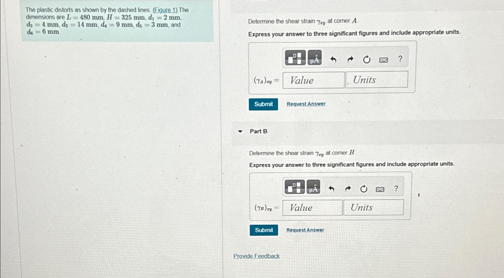 The plastic distorts as shown by the dashed lines. | Chegg.com
