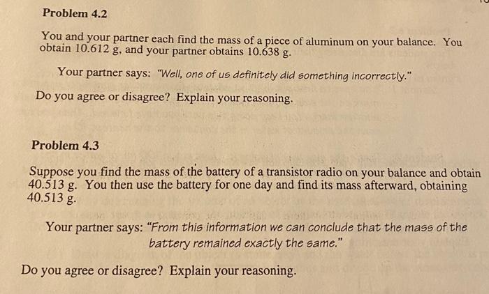 Solved When first working with the balance, some students | Chegg.com