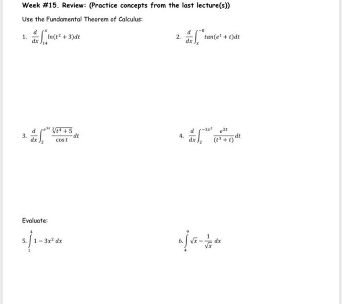 Solved Week \#15. Review: (Practice concepts from the last | Chegg.com