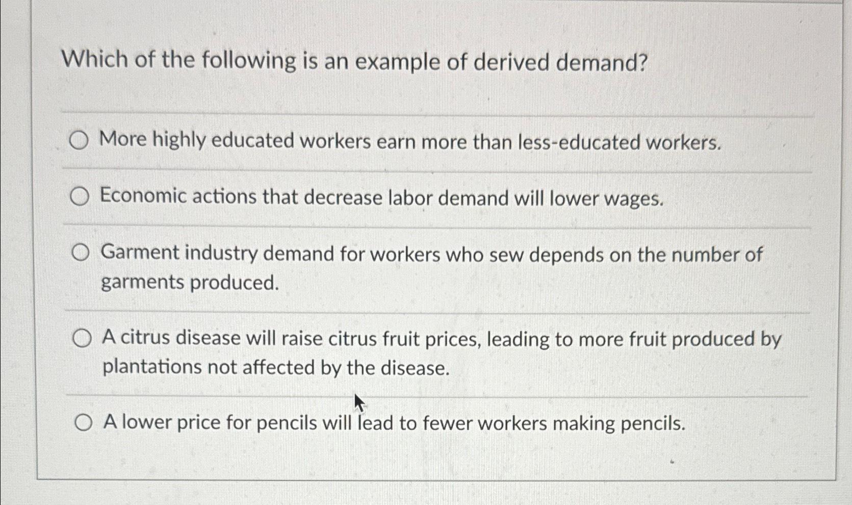 Solved Which of the following is an example of derived | Chegg.com