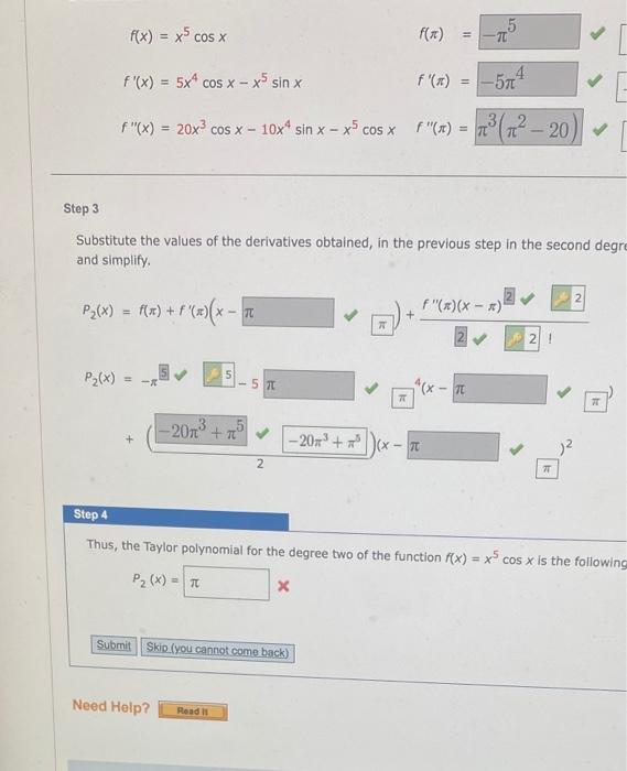 Solved F X X5 Cos X F X 5 7c 11 F X 5x4 Cos X X