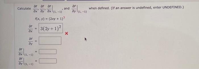 Solved Calculate af Əx af ду af af af " ax ay ax (1, -1) | Chegg.com