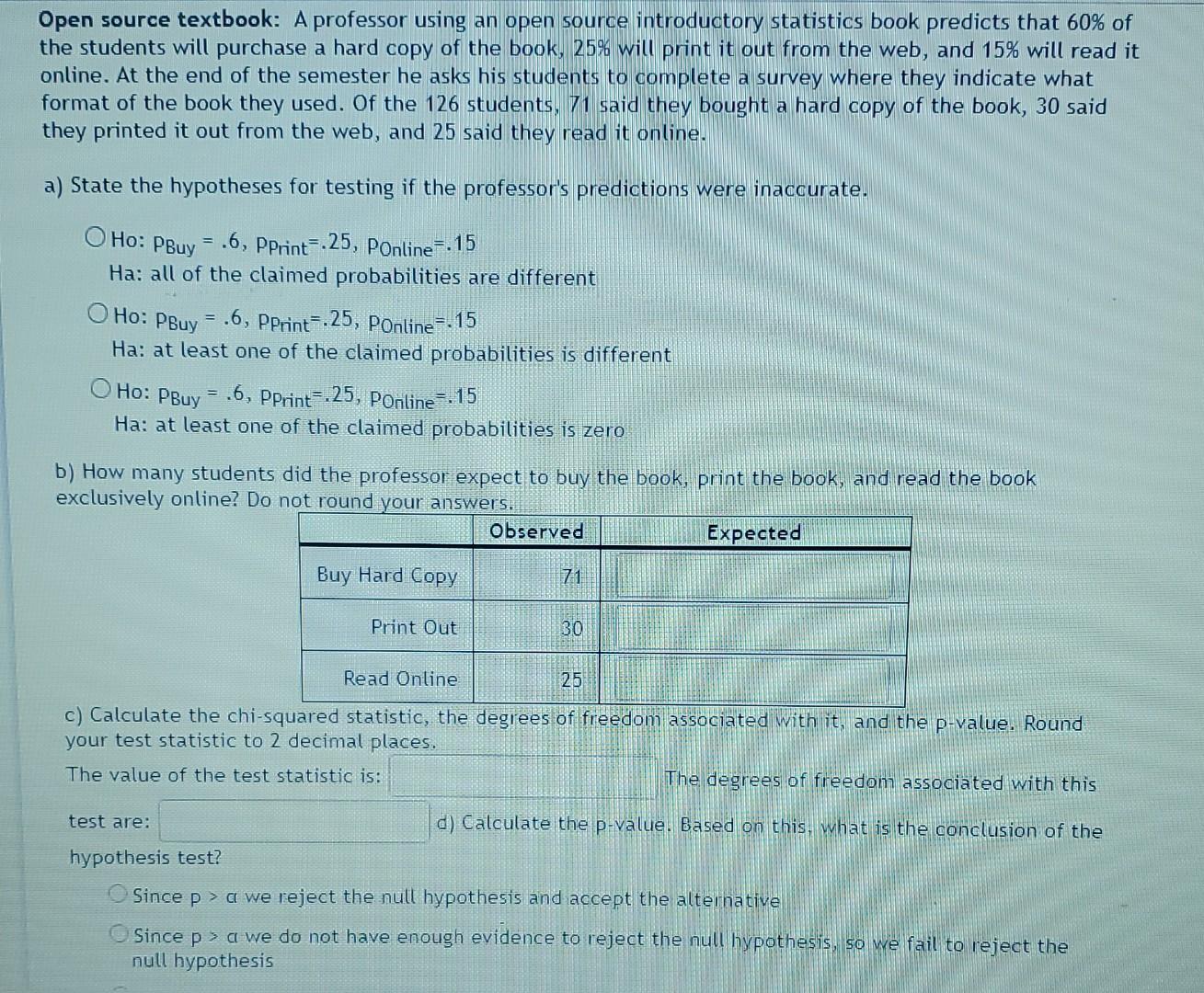 Solved Open source textbook: A professor using an open | Chegg.com