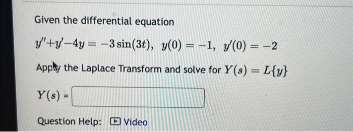 Solved Given the differential equation | Chegg.com