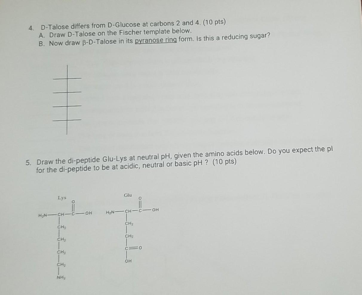 Solved 4. D-Talose differs from D-Glucose at carbons 2 and | Chegg.com
