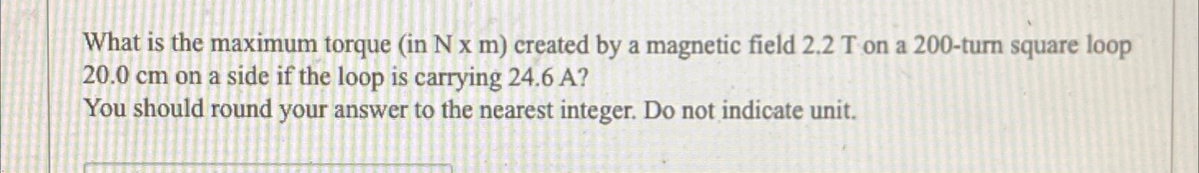 Solved What is the maximum torque (in Nxm ) ﻿created by a | Chegg.com