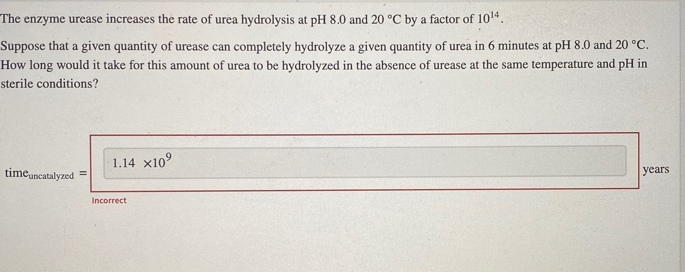 Solved The enzyme urease increases the rate of urea | Chegg.com