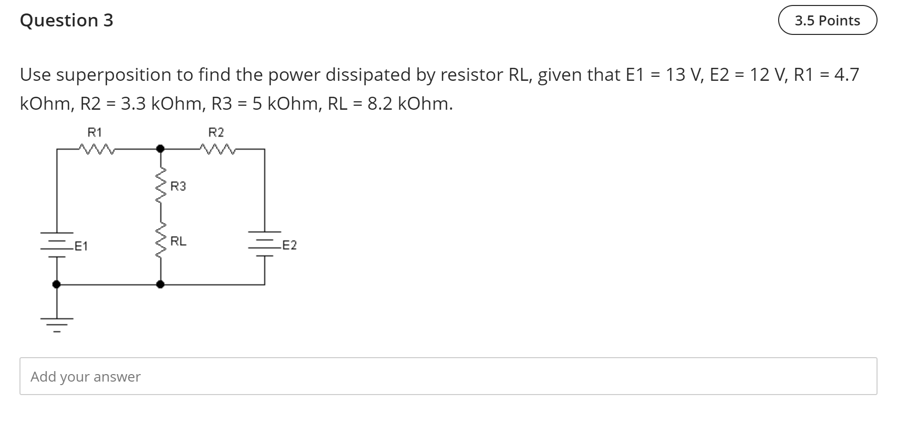 Solved Question 3Use superposition to find the power | Chegg.com