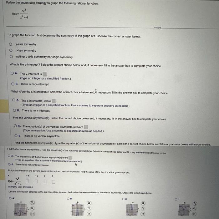 Solved Follow the seven step strategy to graph the following | Chegg.com