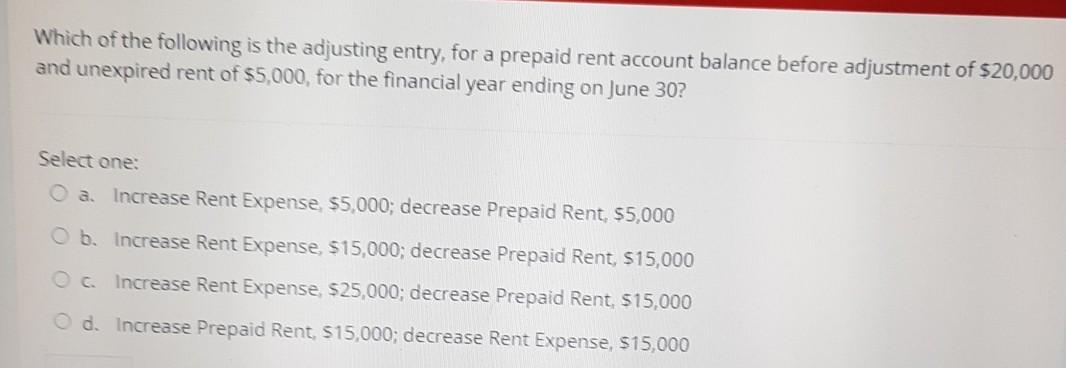 Solved Which of the following is the adjusting entry, for a | Chegg.com