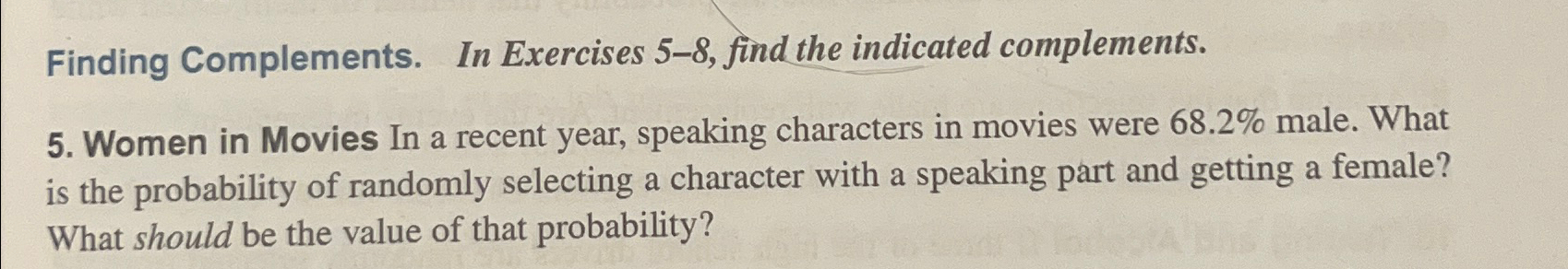 Solved Finding Complements. In Exercises 5-8, ﻿find the | Chegg.com