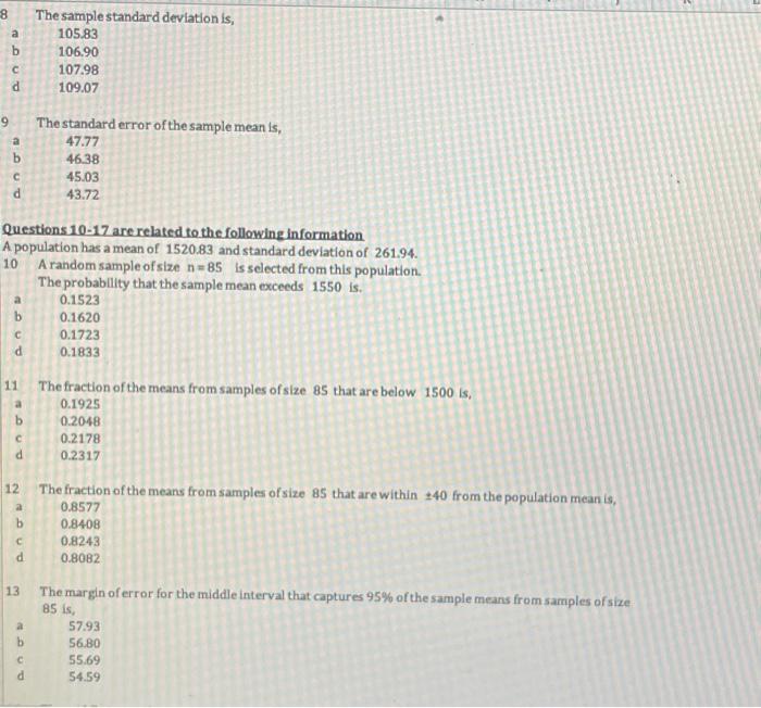 Solved Questions 1-9 are based on the following: A | Chegg.com
