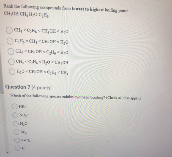 Solved Rank the following compounds from lowest to highest | Chegg.com