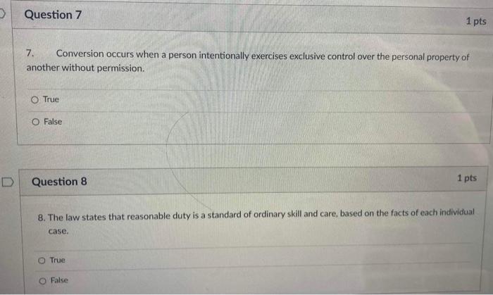 Solved 7. Conversion occurs when a person intentionally | Chegg.com