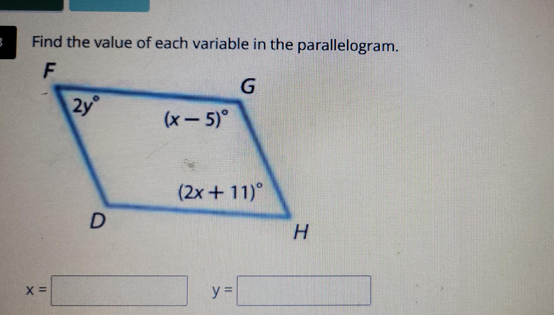 Solved 좋 Find The Value Of Each Variable In The