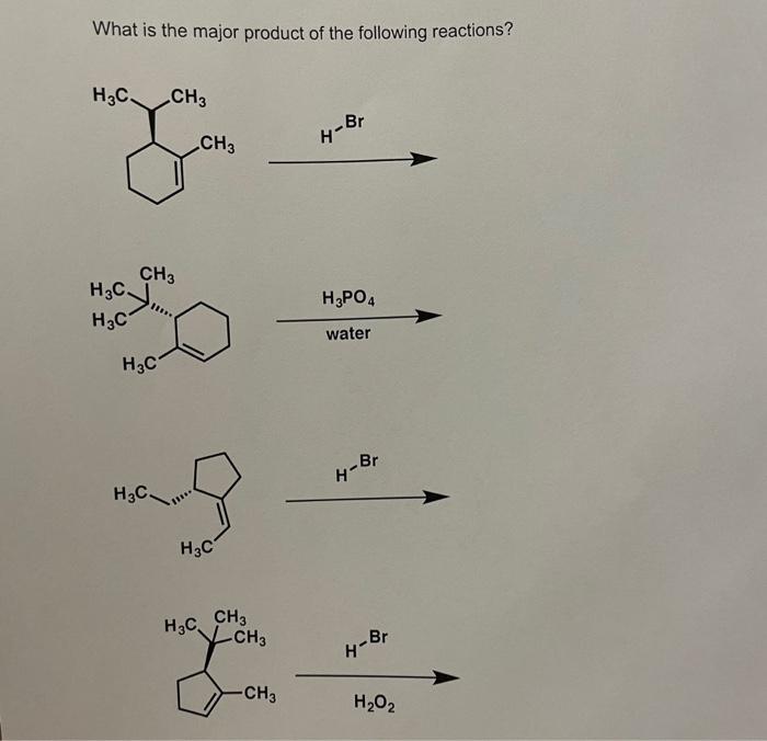 Solved What is the major product of the following reactions? | Chegg.com