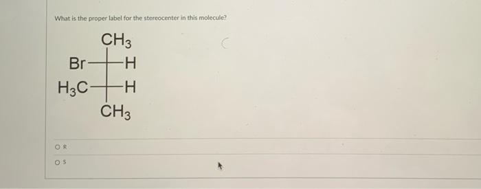 Solved What is the proper label for the stereocenter in this | Chegg.com