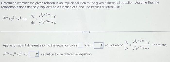 Determine whether the given relation is an implicit | Chegg.com