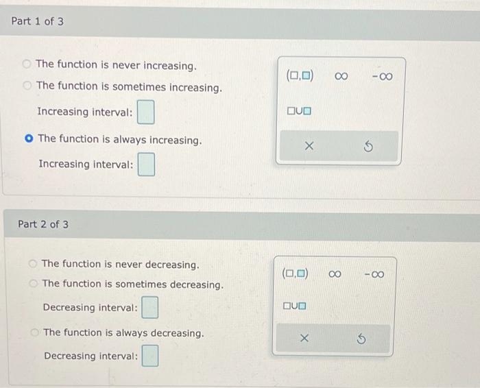 Solved Use interval notation to write the intervals over | Chegg.com