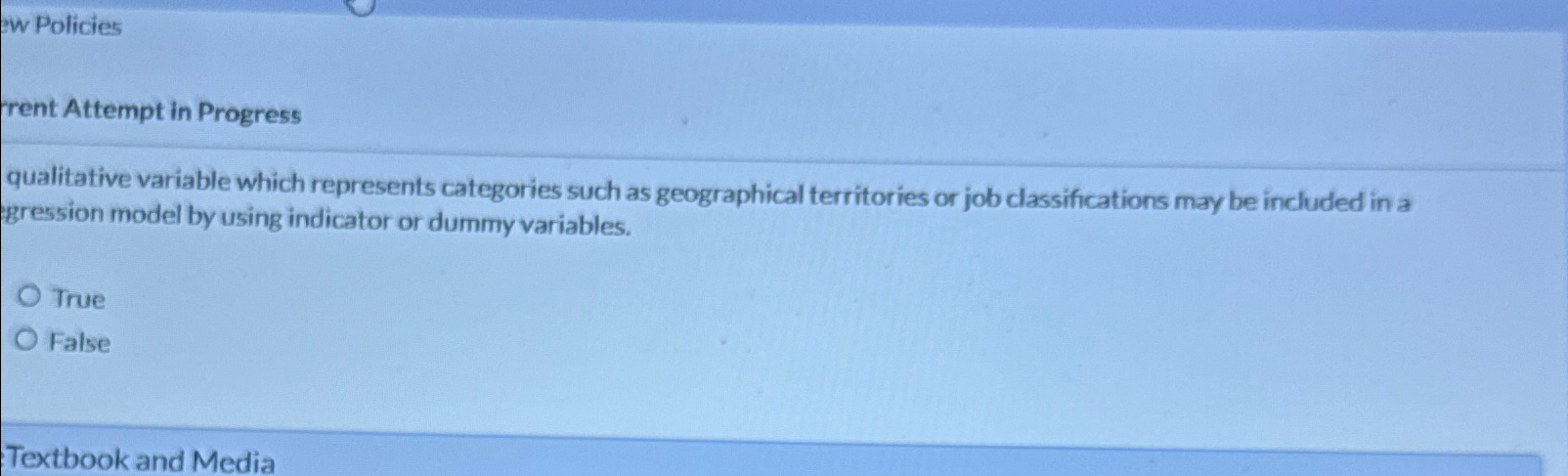 Solved Policiesrent Attempt in Progressqualitative variable | Chegg.com