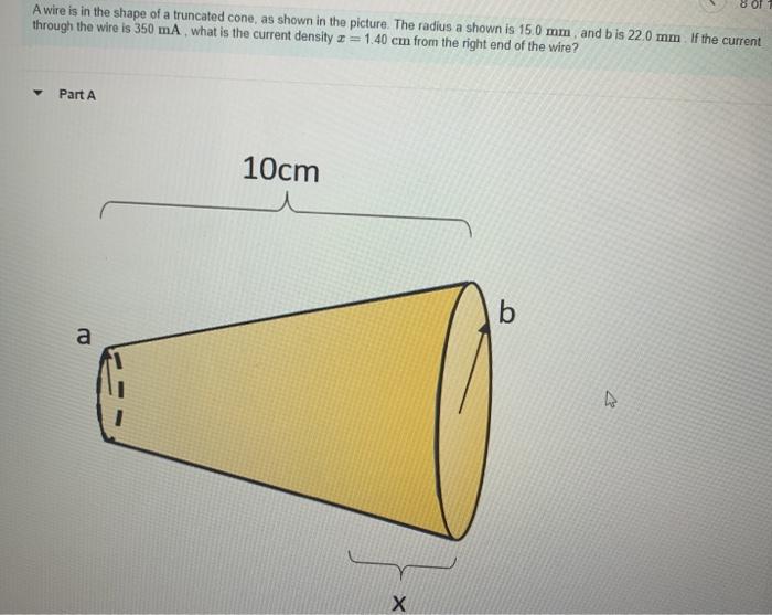 Solved A wire is in the shape of a truncated cone, as shown | Chegg.com