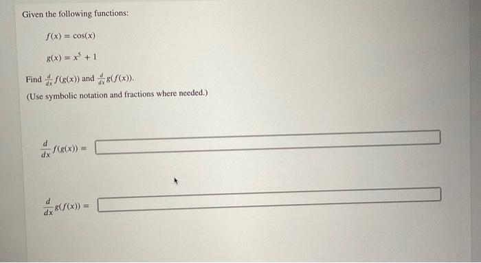 Solved Given the following functions: f(x) = cos(x) g(x) = | Chegg.com