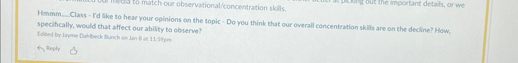 Solved Hmmm.....Class - ﻿I'd like to hear your opinions on | Chegg.com