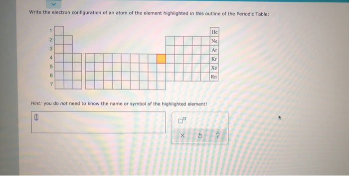 Solved Write The Electron Configuration Of An Atom Of The