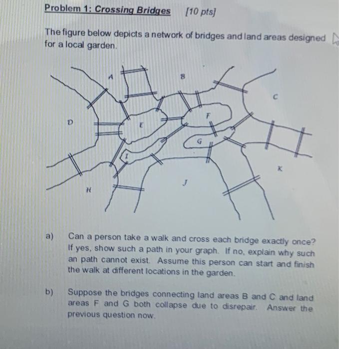 The figure below depicts a network of bridges and | Chegg.com