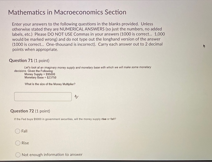Solved Mathematics in Macroeconomics Section Enter your | Chegg.com