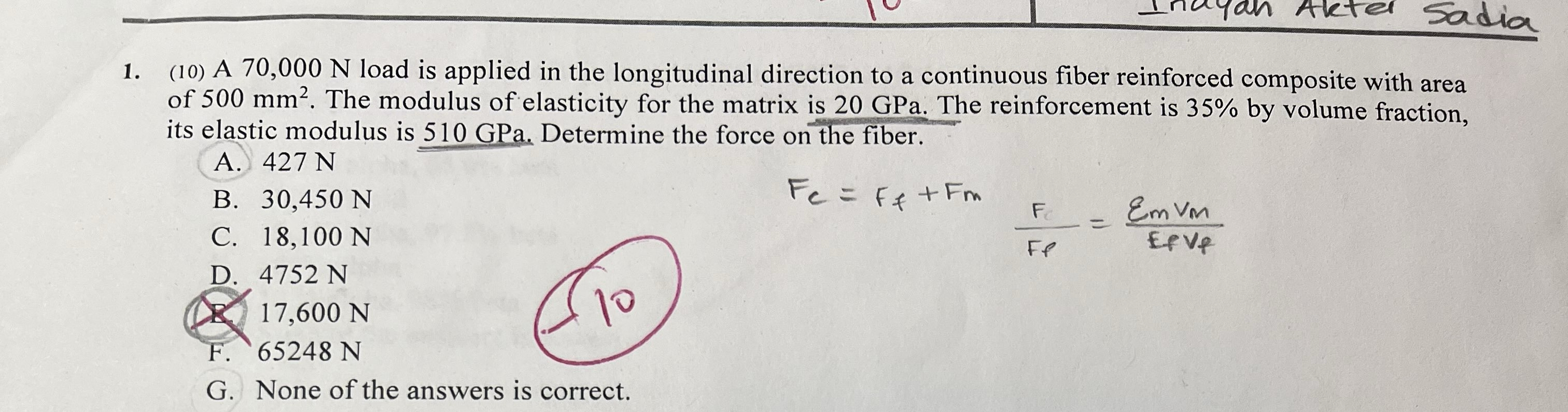 Solved (10) ﻿A 70,000N ﻿load is applied in the longitudinal | Chegg.com