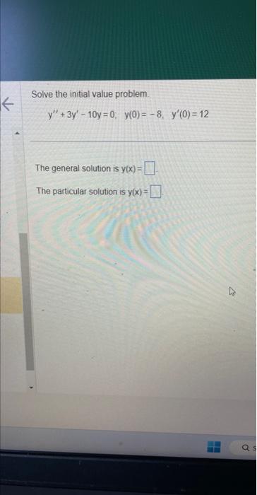 Solved Solve the initial value problem. | Chegg.com