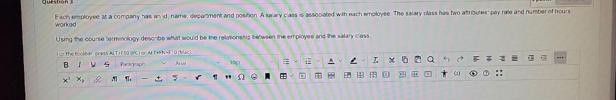 Solved Each employee at a company has an id, name, | Chegg.com