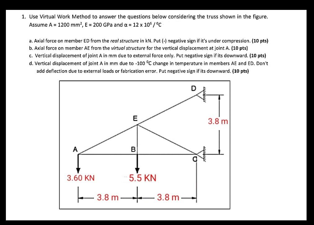 Solved 1. Use Virtual Work Method to answer the questions | Chegg.com