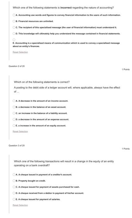 Solved Which one of the following statements is incorrect | Chegg.com