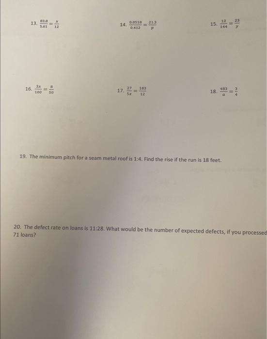 Solved 1. 43=28x 2. 5x=2015 3. x3=2012 Are the ratios equal? | Chegg.com