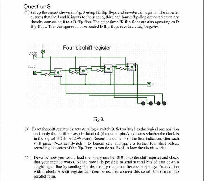 Solved Question 8: (1) Set up the circuit shown in Fig. 3 | Chegg.com