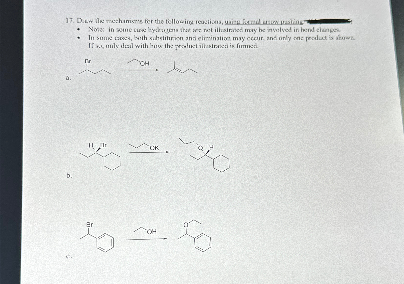 Draw the mechanisms for the following reactions, | Chegg.com